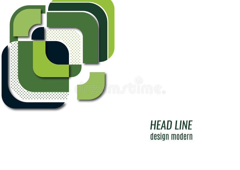 Cut Squares with Rounded Corners and Shadow, Many Dots. Bright ...