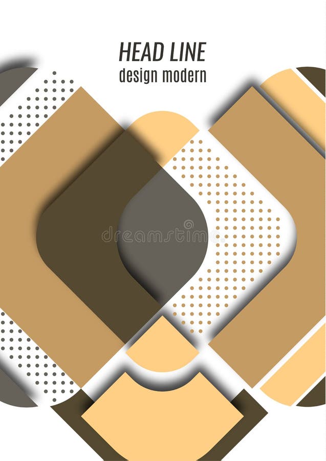 Cut Squares with Rounded Corners and Shadow, Many Dots. Bright ...