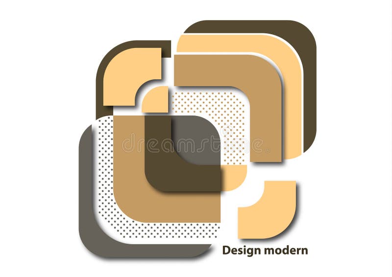 Cut Squares with Rounded Corners and Shadow, Many Dots. Bright ...