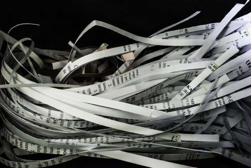 Cut into Strips Documents with a Machine Stock Photo - Image of text ...