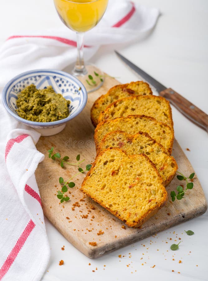 Cut tomato loaf cake stock image. Image of starter, food - 163871169