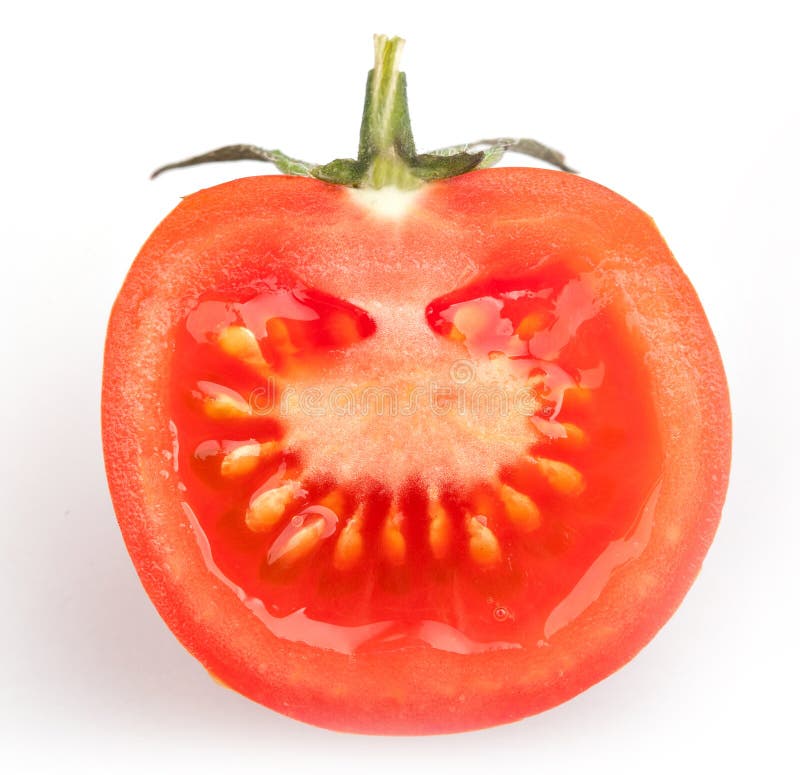 Cut-through Tomato on White Stock Photo - Image of eating, cherry: 40108962
