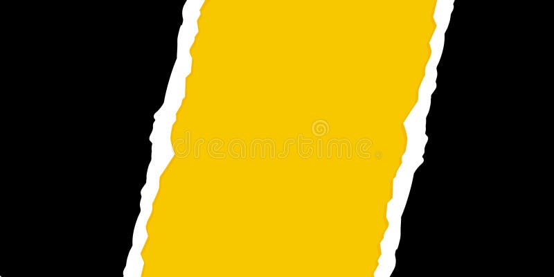 Cut and Torn Paper Banner with Place for Text. Black and Yellow ...