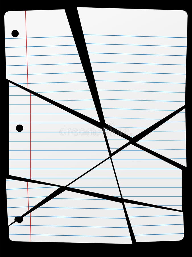 Cut Torn Up Ruled Notebook Paper Pieces Stock Illustration ...