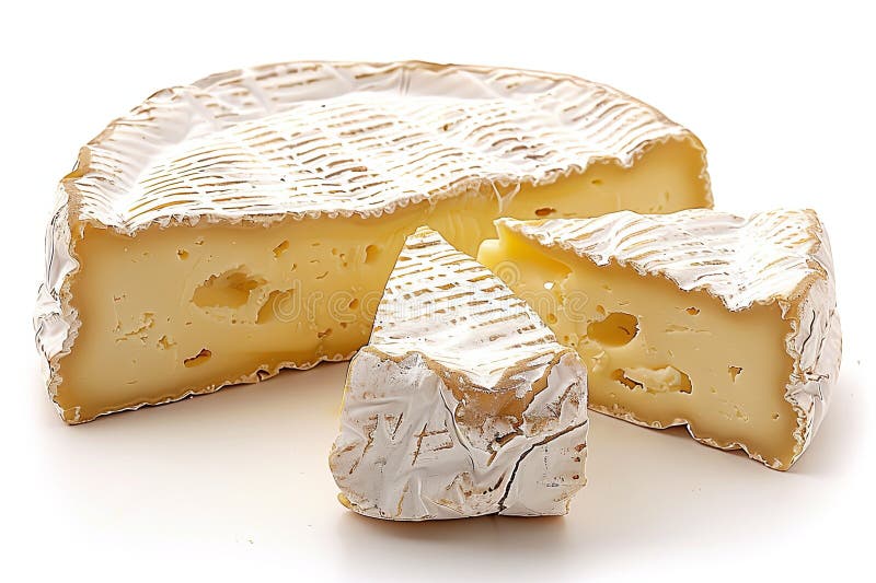 Cut Triangles Camembert Cheese White Isolated Background Stock Photos ...