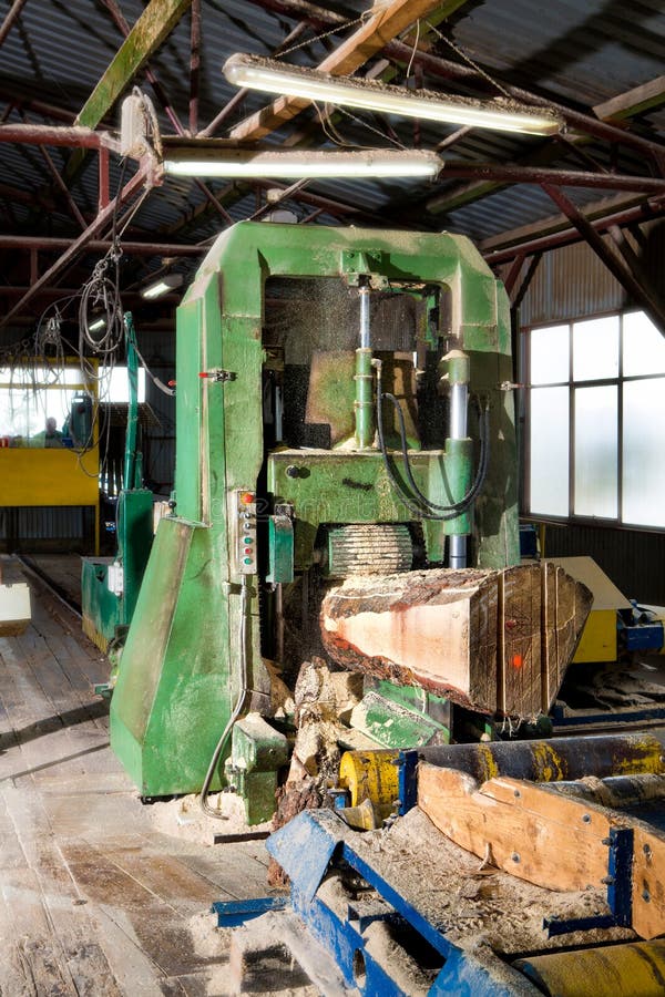 Cut Trunks in a Small Factory Stock Image - Image of wood, small: 88886459