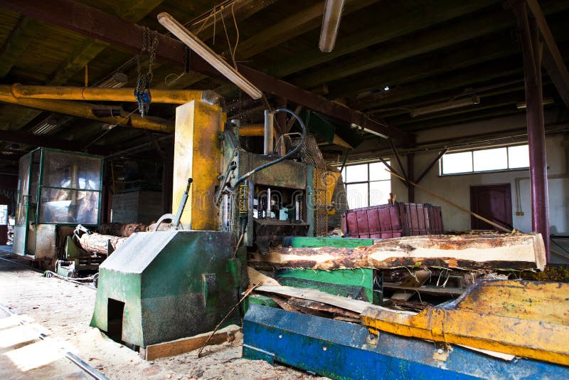 Cut Trunks in a Small Factory Editorial Stock Photo - Image of ...
