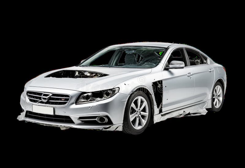 Cut and Unfinished Silver Sedan with Exposed Elements and a Transparent ...