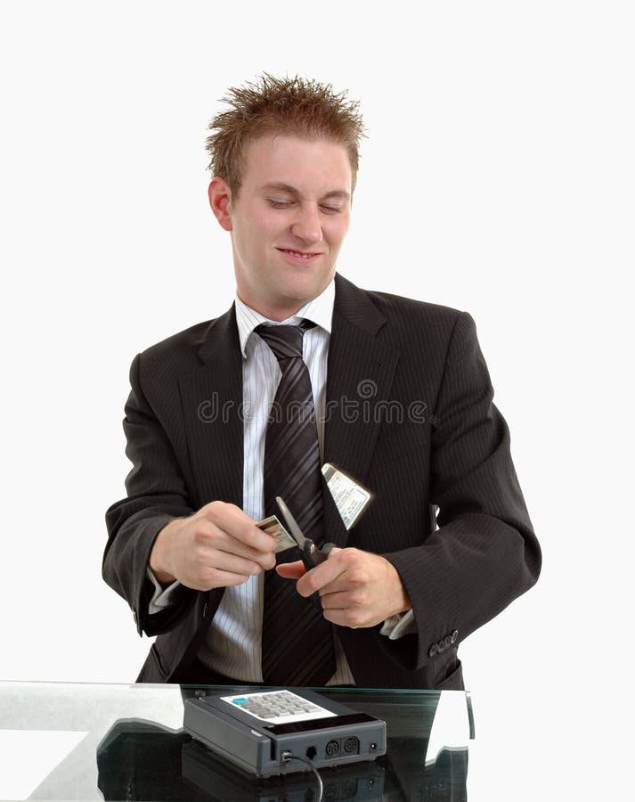 Cut Up stock image. Image of person, card, male, terminal - 1098123