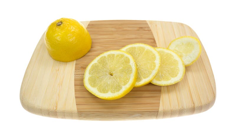 Cut Up Lemon on Cutting Board Stock Image - Image of ripe, round: 40607675