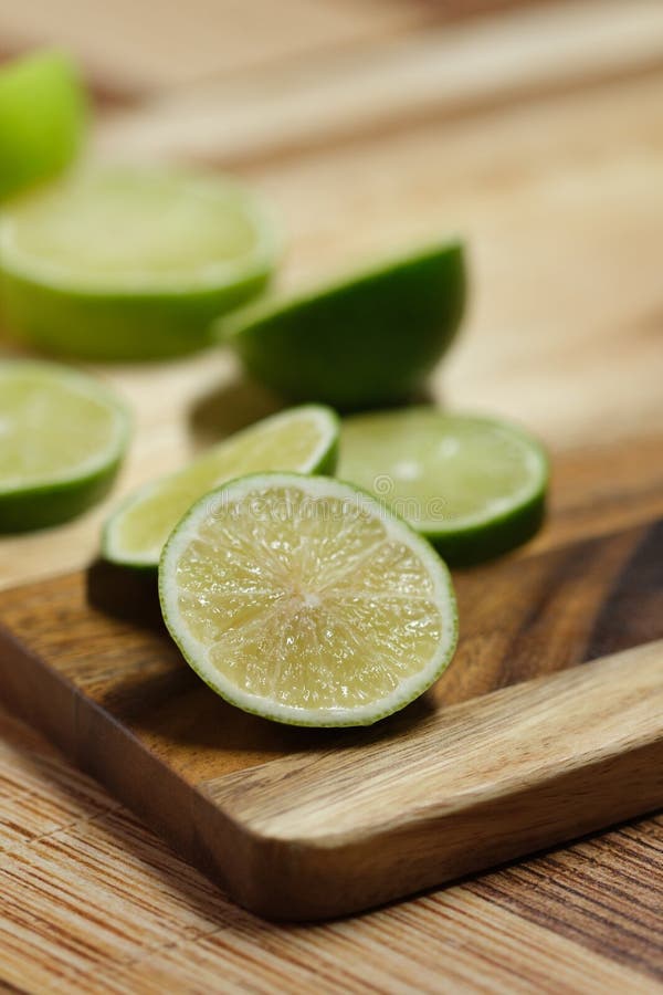 Cut Up Lime on the Cutting Board Stock Image - Image of vegetable ...