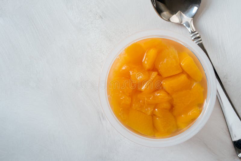 Cut Up Peach in a Fruit Cup Stock Image - Image of copy, fruit: 249033529