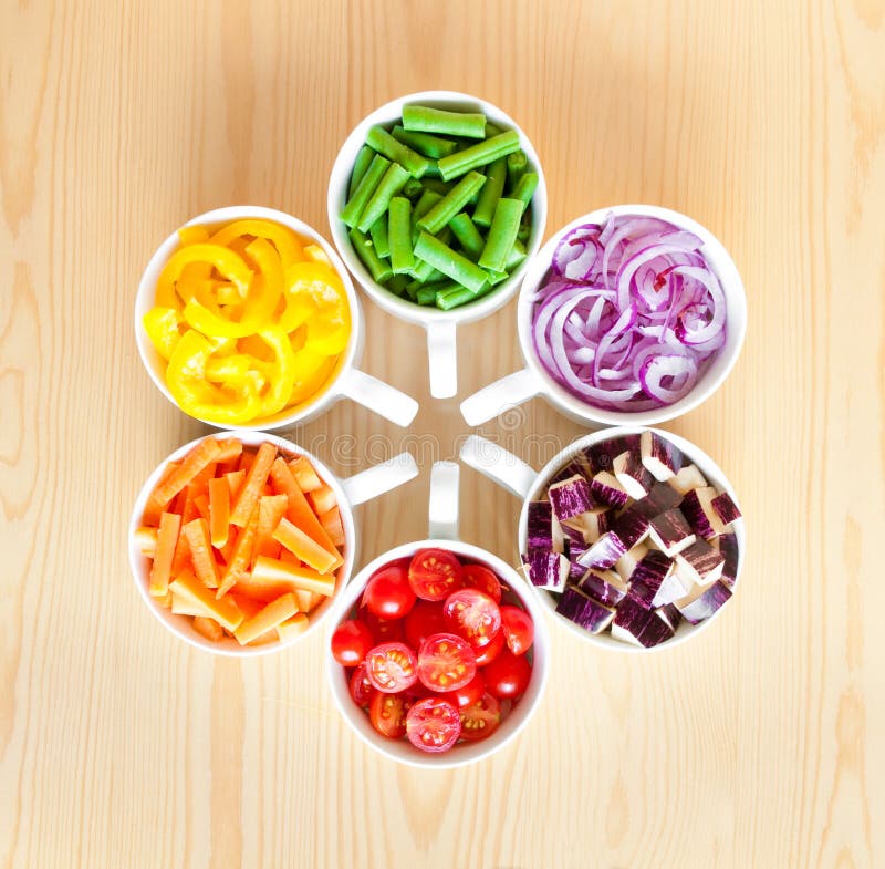 Cut vegetables stock image. Image of arrangement, board - 77240869