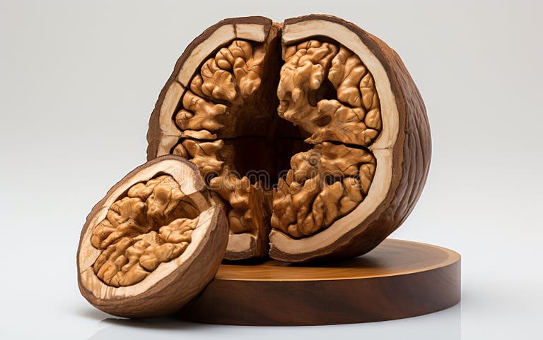 Cut Walnut without a Background Stock Image - Image of digital, asset ...