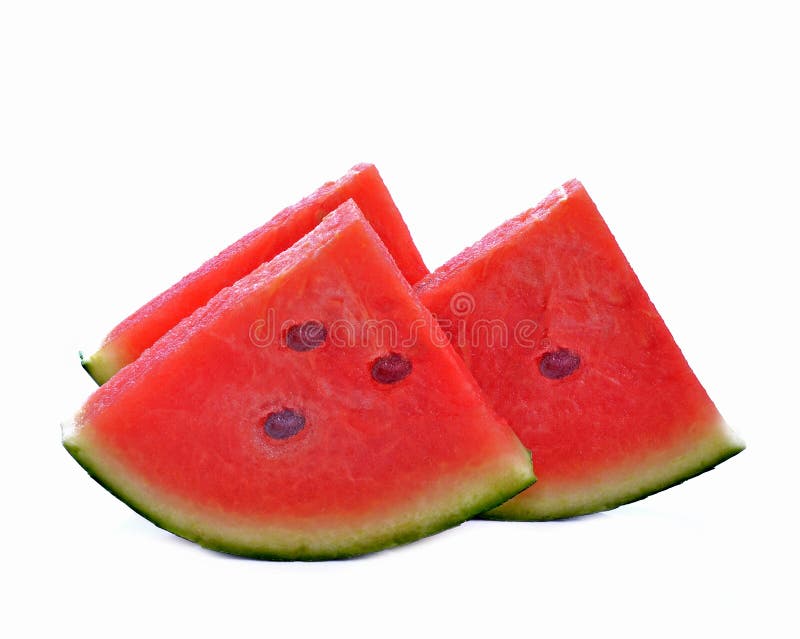 Cut Watermelon Pieces Isolated White Background Stock Photo - Image of ...