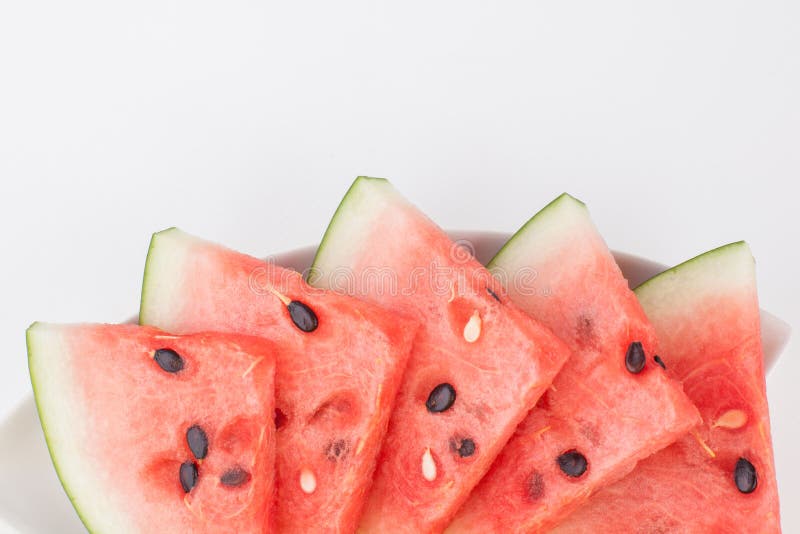 Cut watermelon on plate stock image. Image of snack, peel - 50117011