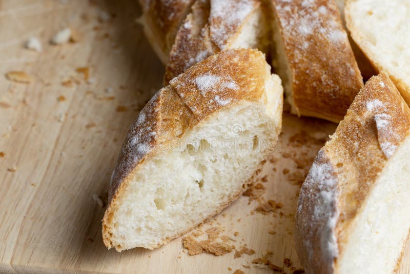 Cut White Bread into Pieces Stock Photo - Image of loaf, cereal: 285650008