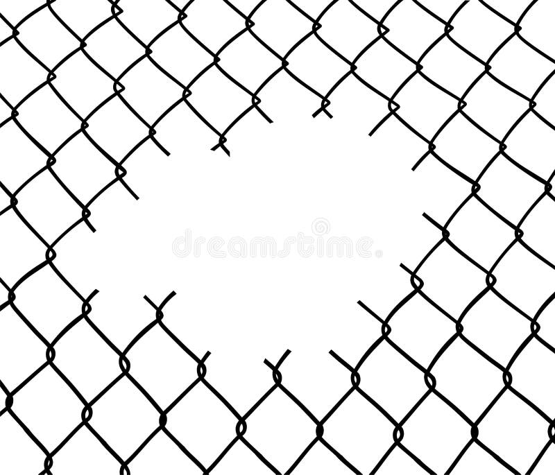 Cut wire fence stock vector. Illustration of freedom - 10851055