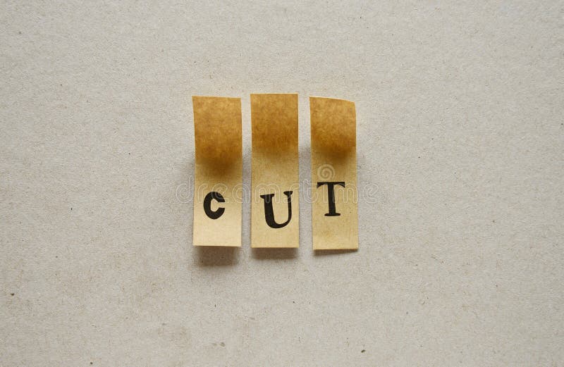 Cut - Word in Sticky Letters Stock Photo - Image of fake, message ...