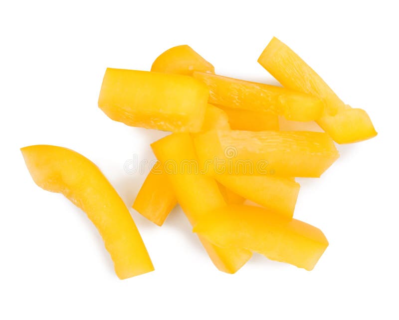 Cut Yellow Bell Pepper on White Stock Image - Image of yellow, fresh ...