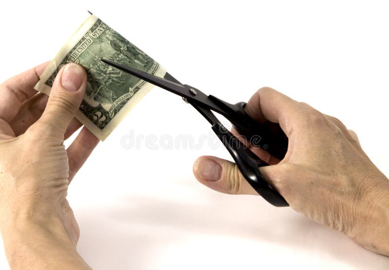 Cut Your Money in Two stock image. Image of bill, slice - 421997