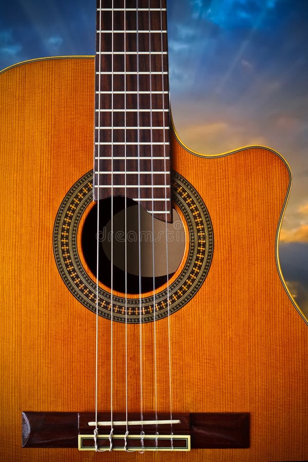 Cutaway Classical Acoustic Guitar Stock Image - Image of classic, music ...