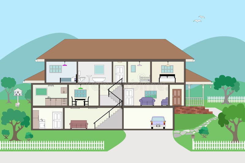 Cross Section House Stock Illustrations – 3,296 Cross Section House ...