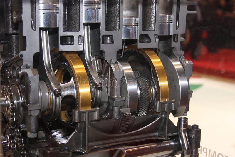 Cutaway Der Kurbel Und Kolben Im Motor. Stockbild - Bild von auto ...
