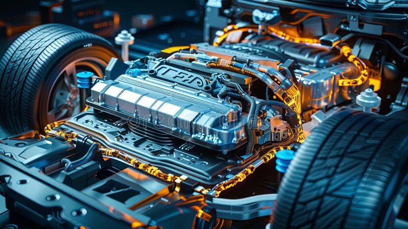 Cutaway Illustration of an Electric Car Engine Detailed View AI Image ...