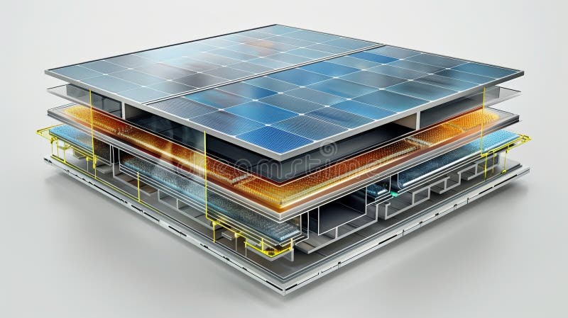 A Cutaway Illustration Showcasing the Internal Layers of a Solar Panel ...