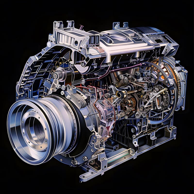 Cutaway View of Automatic Transmission. Stock Illustration - Illustration of precision, vehicle ...