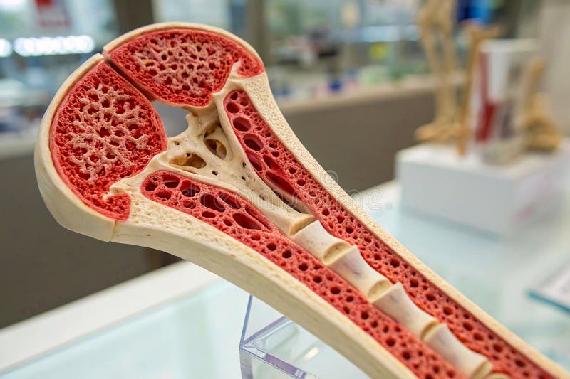 A Cutaway View of a Bone with Marrow Inside Stock Illustration ...