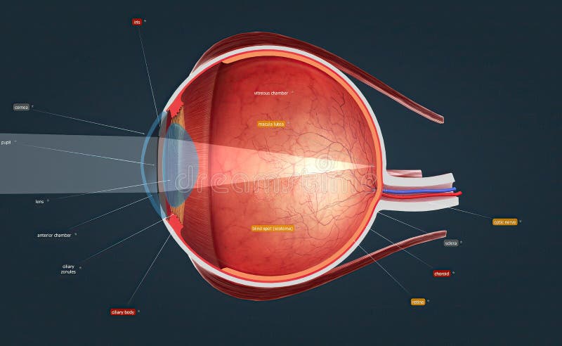 Cutaway View of a Human Eye Stock Illustration - Illustration of visual ...