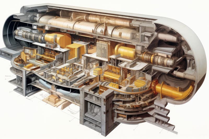Cutaway View of Internal Workings of Nuclear Battery Stock Photo ...