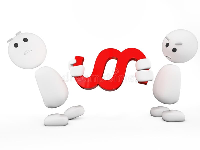 Cute 3d Guy in Conflict (series) Stock Illustration - Illustration of ...