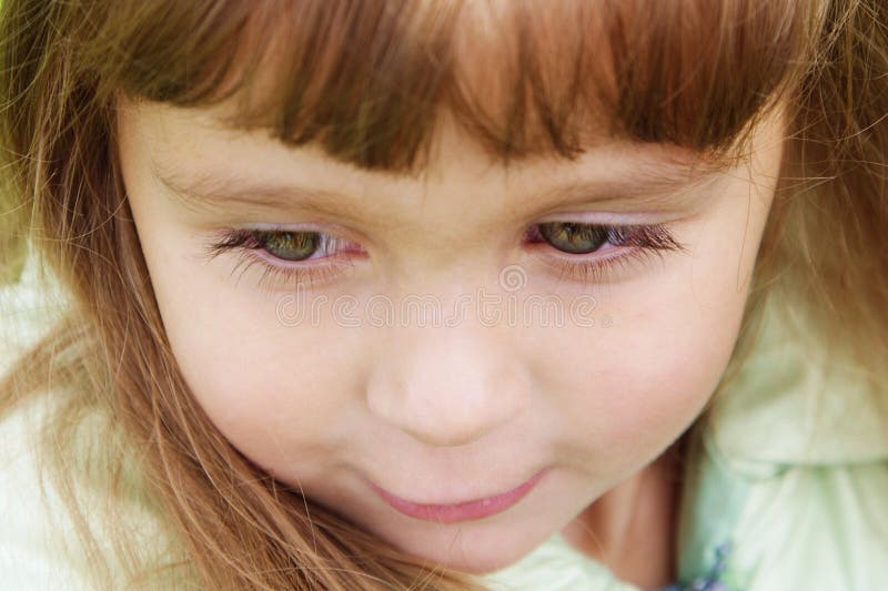 Cute 4 Years Old Girl with Long Eyelushes Stock Image - Image of little ...