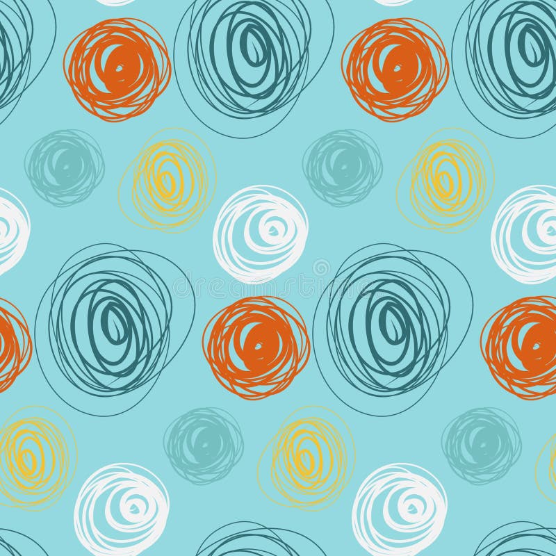 Cute Abstract Circle Seamless Pattern, Abstract Psychedelic Vector ...