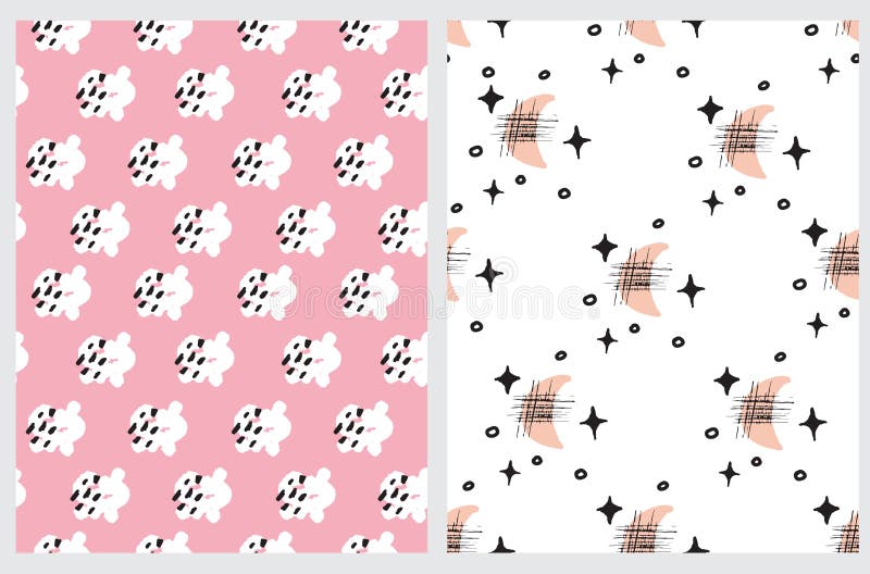 Pink Moons Stars Pattern Stock Illustrations – 94 Pink Moons Stars ...