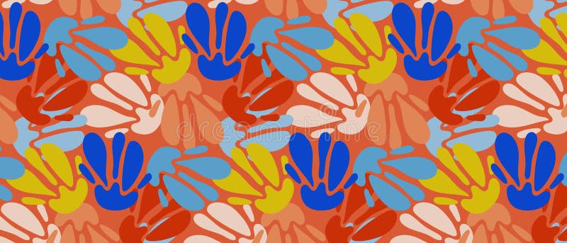 Cute Abstract Floral Seamless Pattern with Abstract Flowers Stock ...