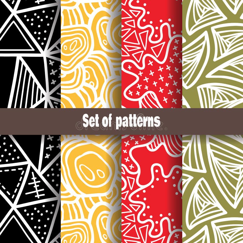 Cute Abstract Pattern Collection. Stock Vector - Illustration of ...