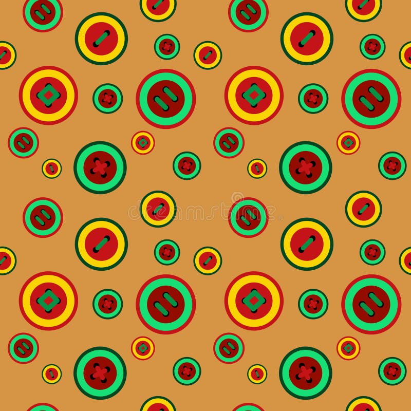 Cute Abstract Seamless Texture with Buttons on Orange Background Stock ...