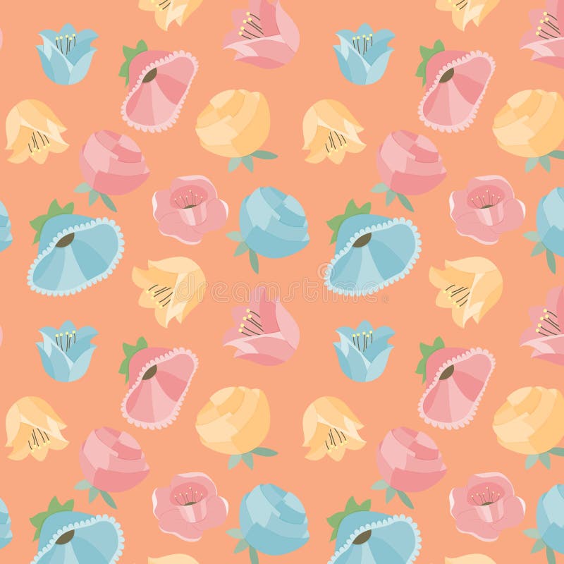 Cute Abstract Spring Pattern with Cute Colorful Object with Abstract ...