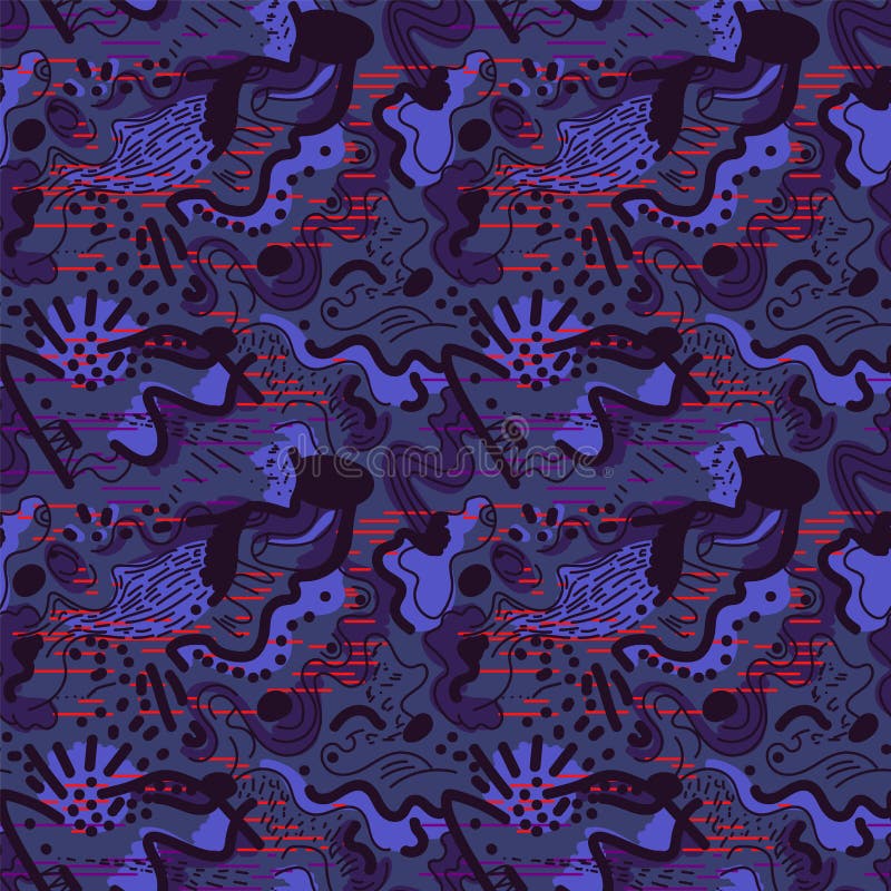 Cute Abstract Unusual Seamless Backdrop with Wave Strange Pattern Stock ...