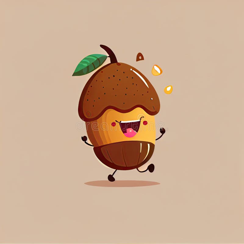 Cute Acorn Cartoon Character Laughs, Cartoon Style, Modern Simple ... Cute Acorn Cartoon Character Laughs, Cartoon Style, Modern Simple ...