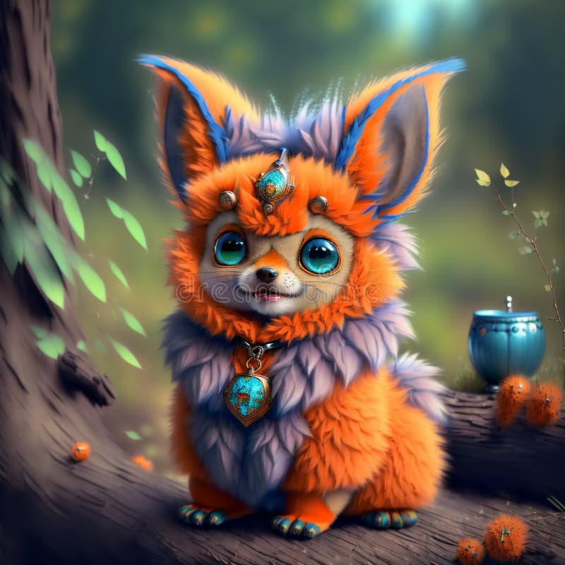 Cute and Adorable Baby Fox in the Forest. Generative AI Stock ...