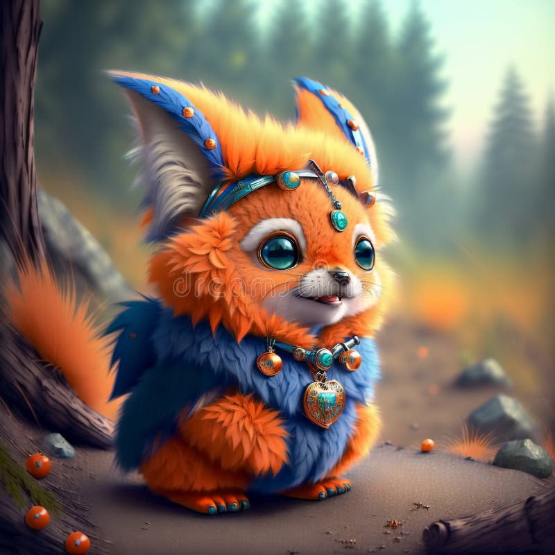 Cute and Adorable Baby Fox in the Forest. Generative AI Stock ...