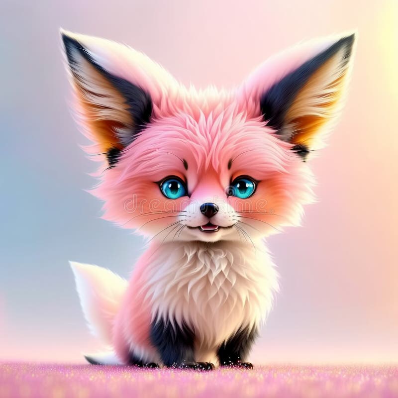Cute and Adorable Baby Fox. Generative AI Stock Illustration ...