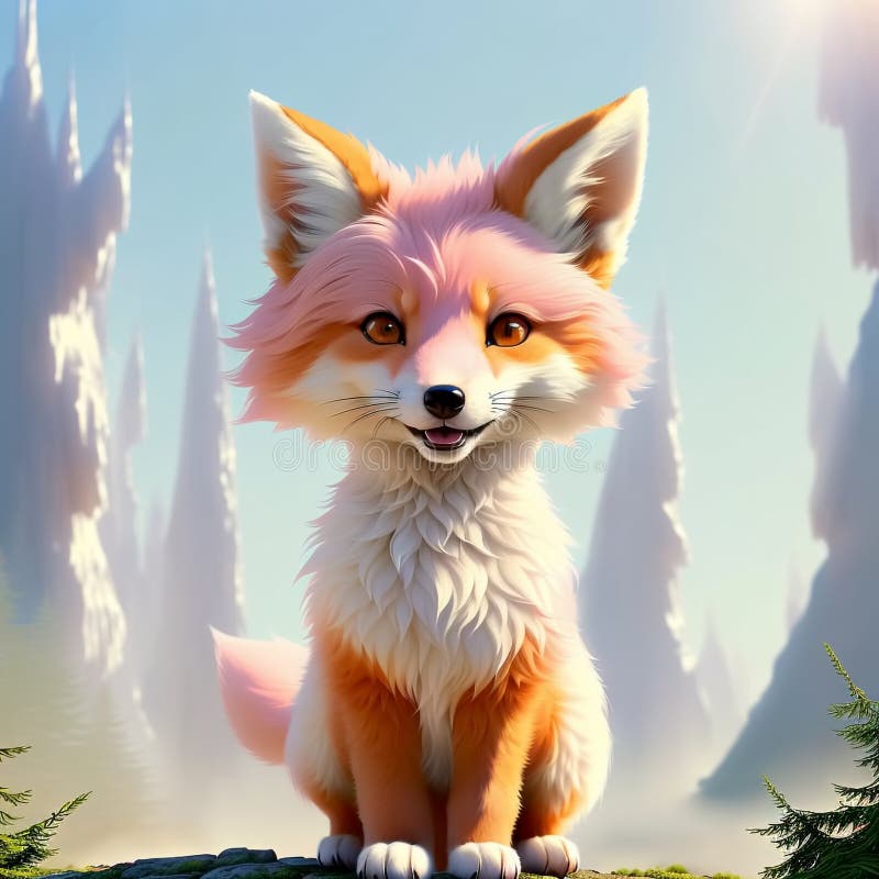 Cute and Adorable Baby Fox. Generative AI Stock Illustration ...