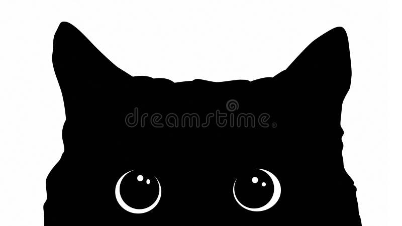 Black Cat Blinking 2d Animation Loop 4k Backdrop Stock Video - Video of ...