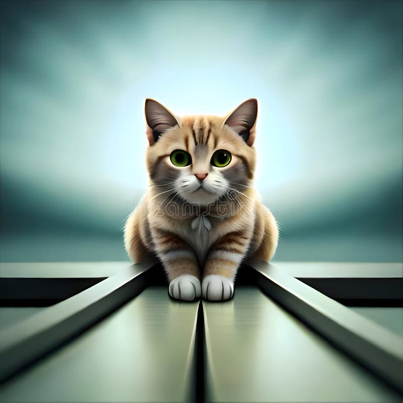 Cute Kitten Looking at the Viewer - Ai Generated Image Stock ...